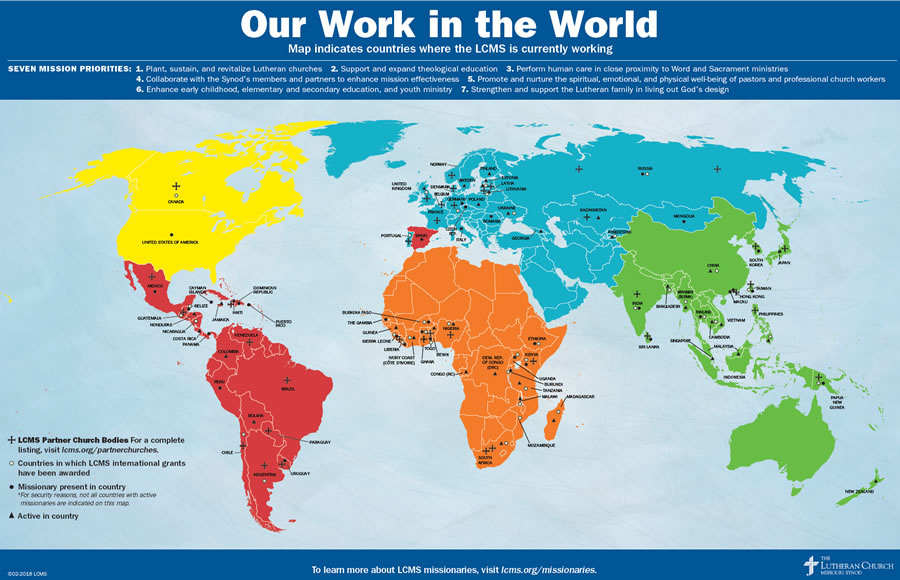 Map - Our Work in the World - The Lutheran Church—Missouri Synod